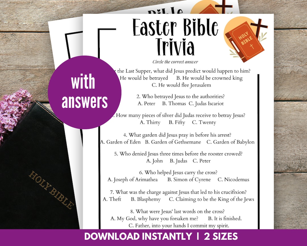 Christian Easter Trivia Easter Bible Trivia for Adults Easter Trivia ...