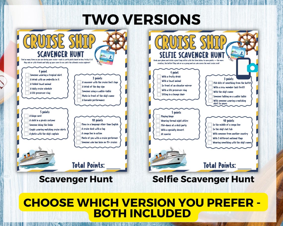 Cruise Photo Scavenger Hunt, Cruise Activities, Cruise Ship Scavenger ...