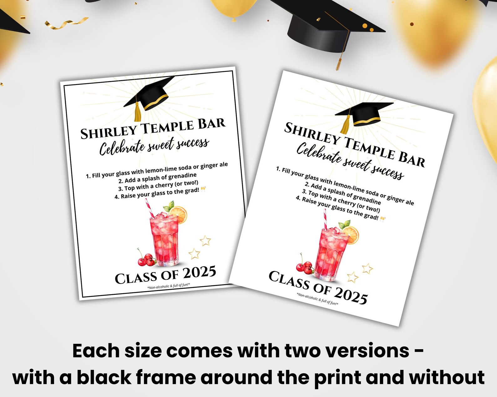 Graduation Shirley Temple Bar Sign, Shirley Temple Drink, Soda Bar Sign ...