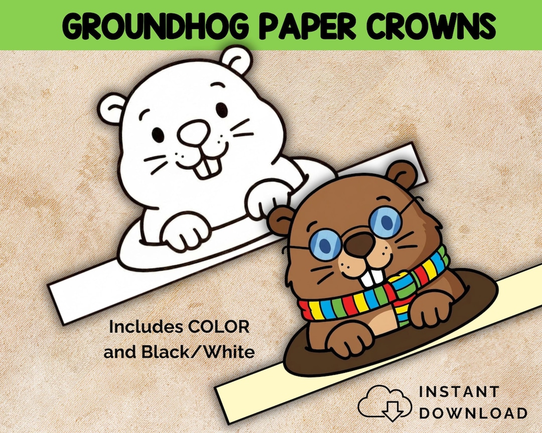 Groundhog Day Party, Groundhog Printable Coloring, Preschool Groundhogs ...