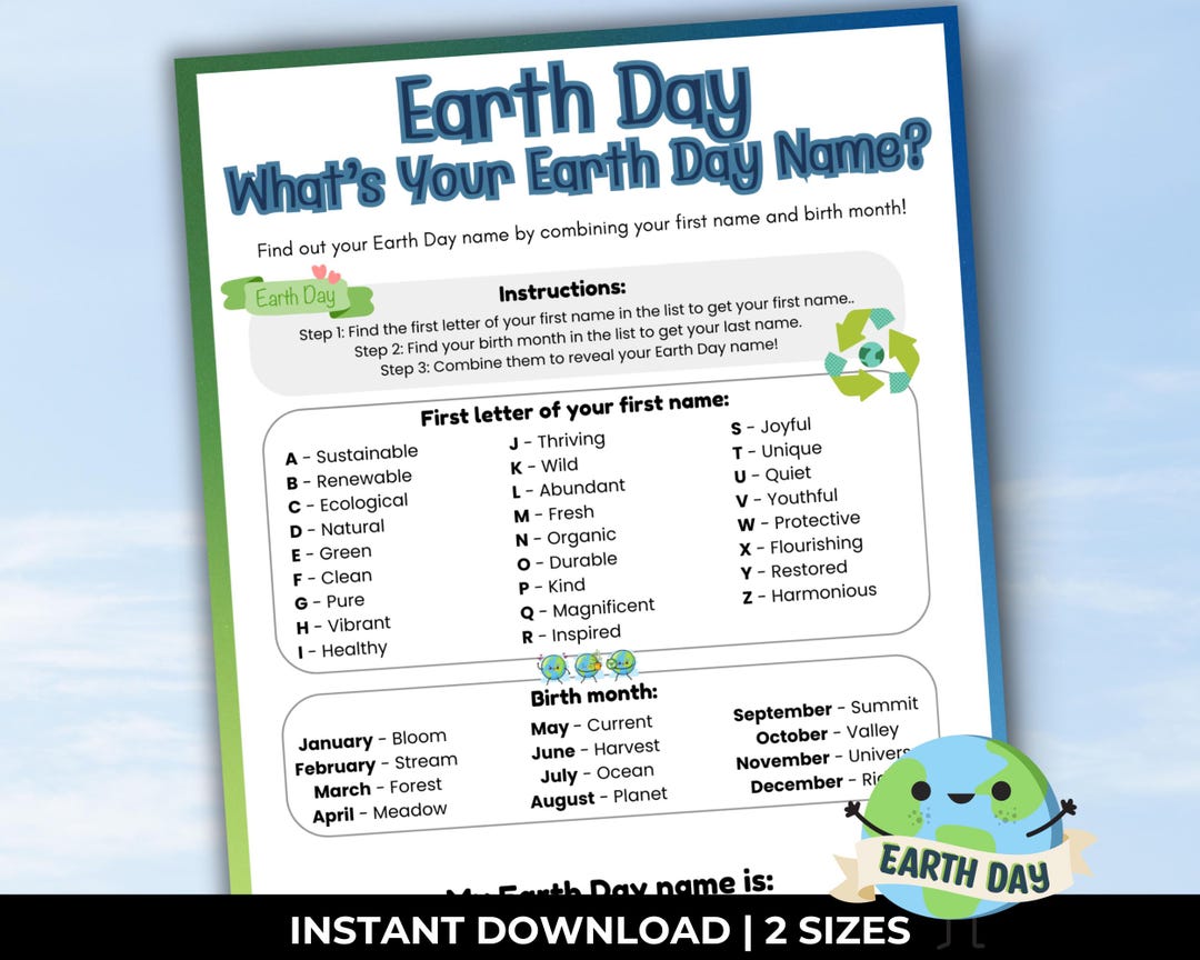 Earth Day Printable, Earth Day Activity, Earth Day Games, Earth Day ...