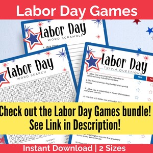 Printable Labor Day Quiz Labor Day Trivia Labor Day Printable ...