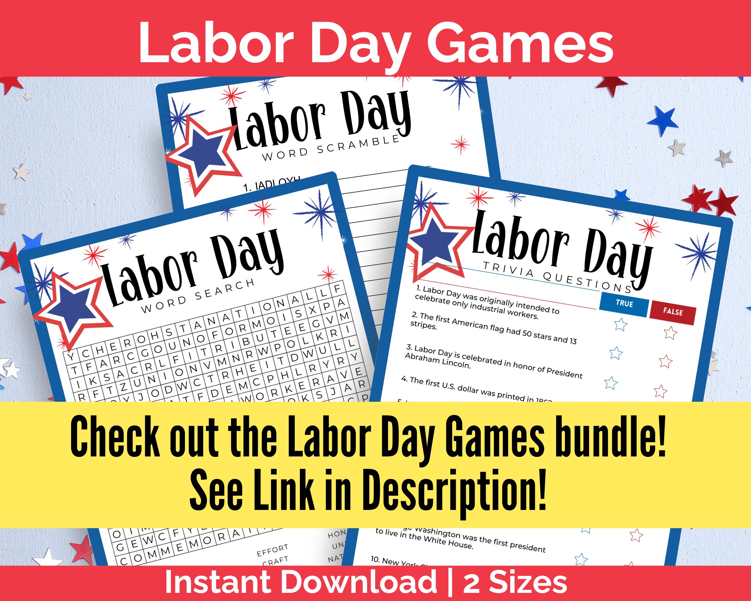 Printable Labor Day Quiz Labor Day Trivia Labor Day Printable ...