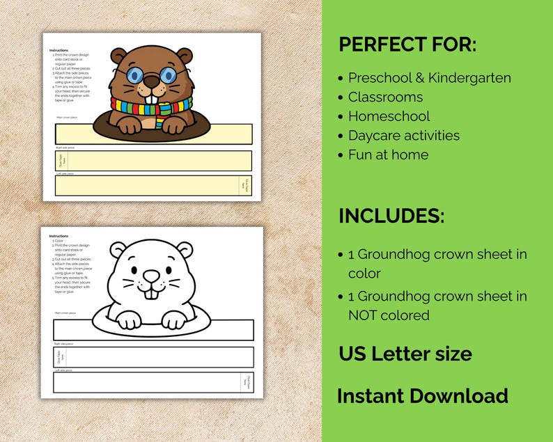 Groundhog Day Party, Groundhog Printable Coloring, Preschool Groundhogs ...