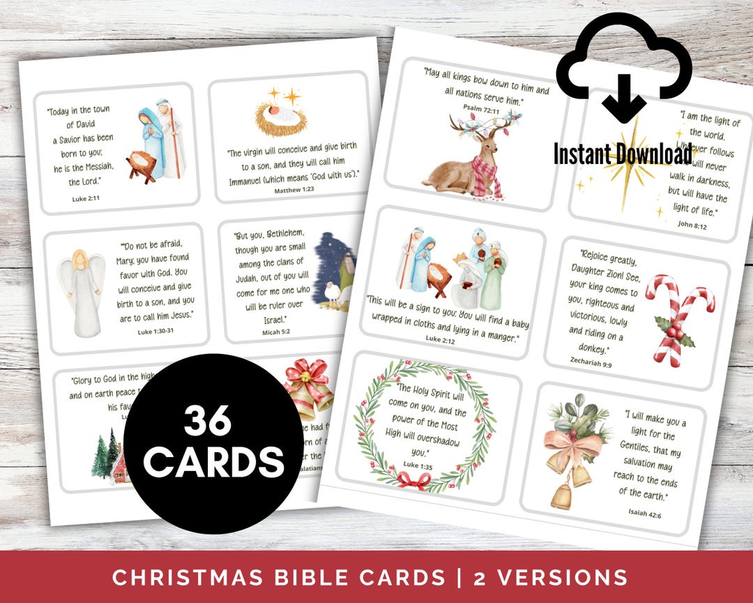 Christmas Bible Verse Printable Cards, Bible Tract Cards Christmas ...