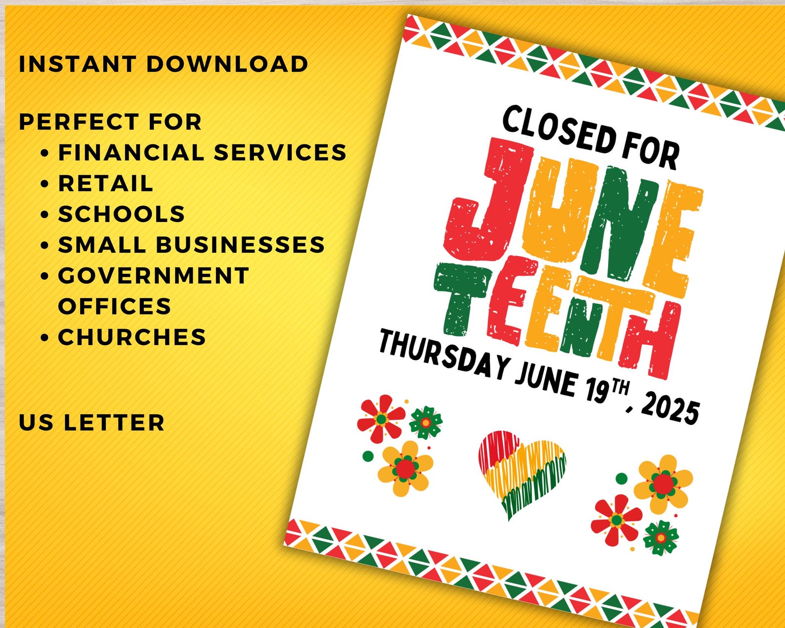 Closed for Juneteenth Printable Sign, Juneteenth Closed Sign, Closed ...