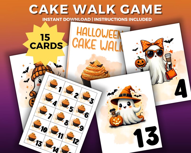 Halloween Cake Walk, Cake Walk Numbers, Cupcake Walk, Holiday Cake Walk ...