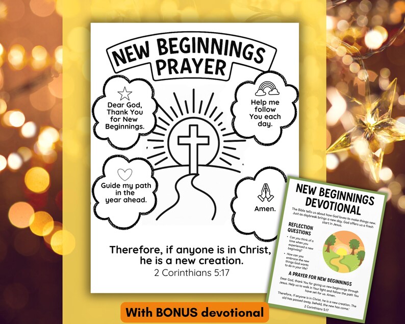 New Years Christian Preschool Craft, New Years Prayer Craft, New Years ...