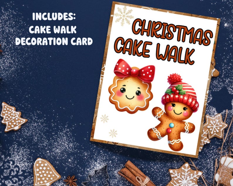 Christmas Cake Walk Game, Cake Walk Printable, Cupcake Walk, Holiday ...
