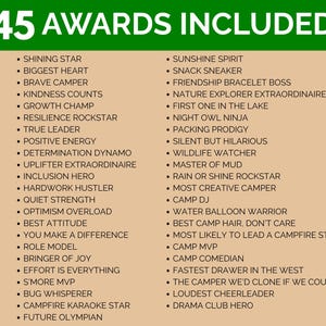 Funny Camp Awards, Summer Camp Awards, Girls Camp Awards, Boys Camp ...