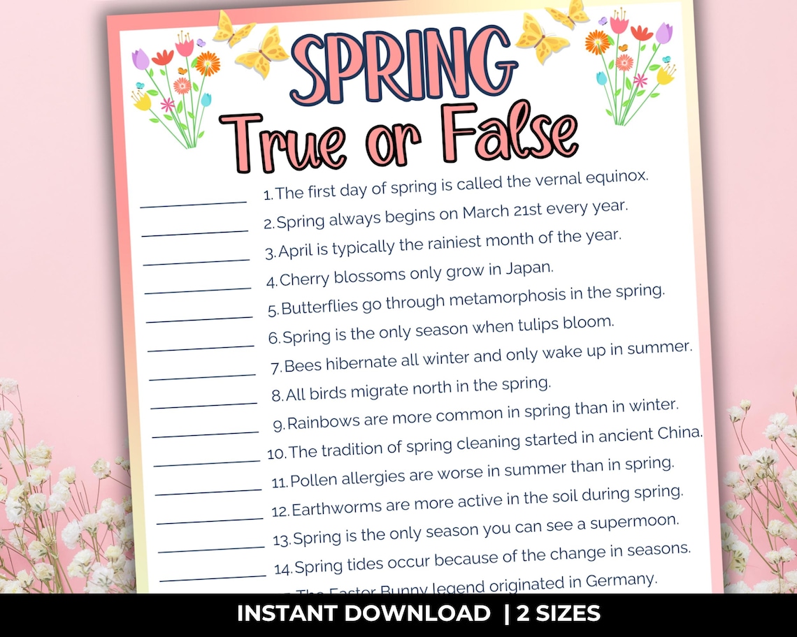 Spring Trivia Games, Spring Quiz, Garden Party Games, Spring Party Game ...