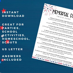 Memorial Day Party Games | Printable Memorial Day Games | Memorial Day ...