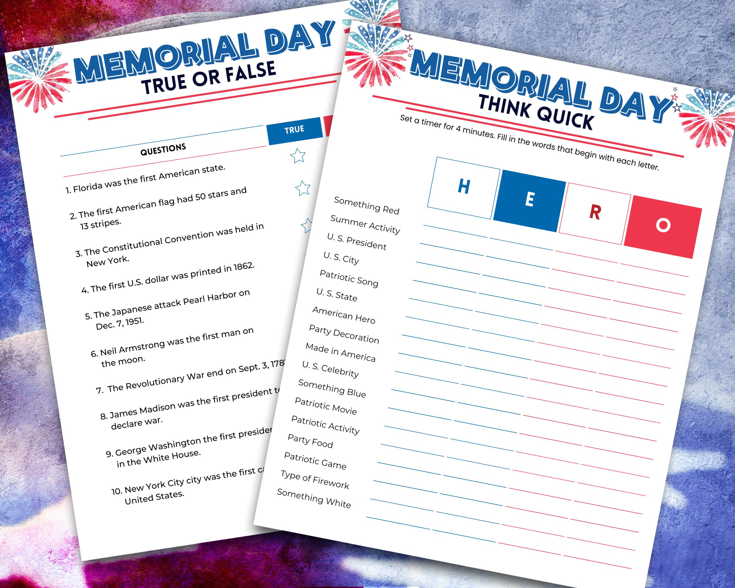 Memorial Day Games for the Office, Memorial Day Trivia, Office Party ...