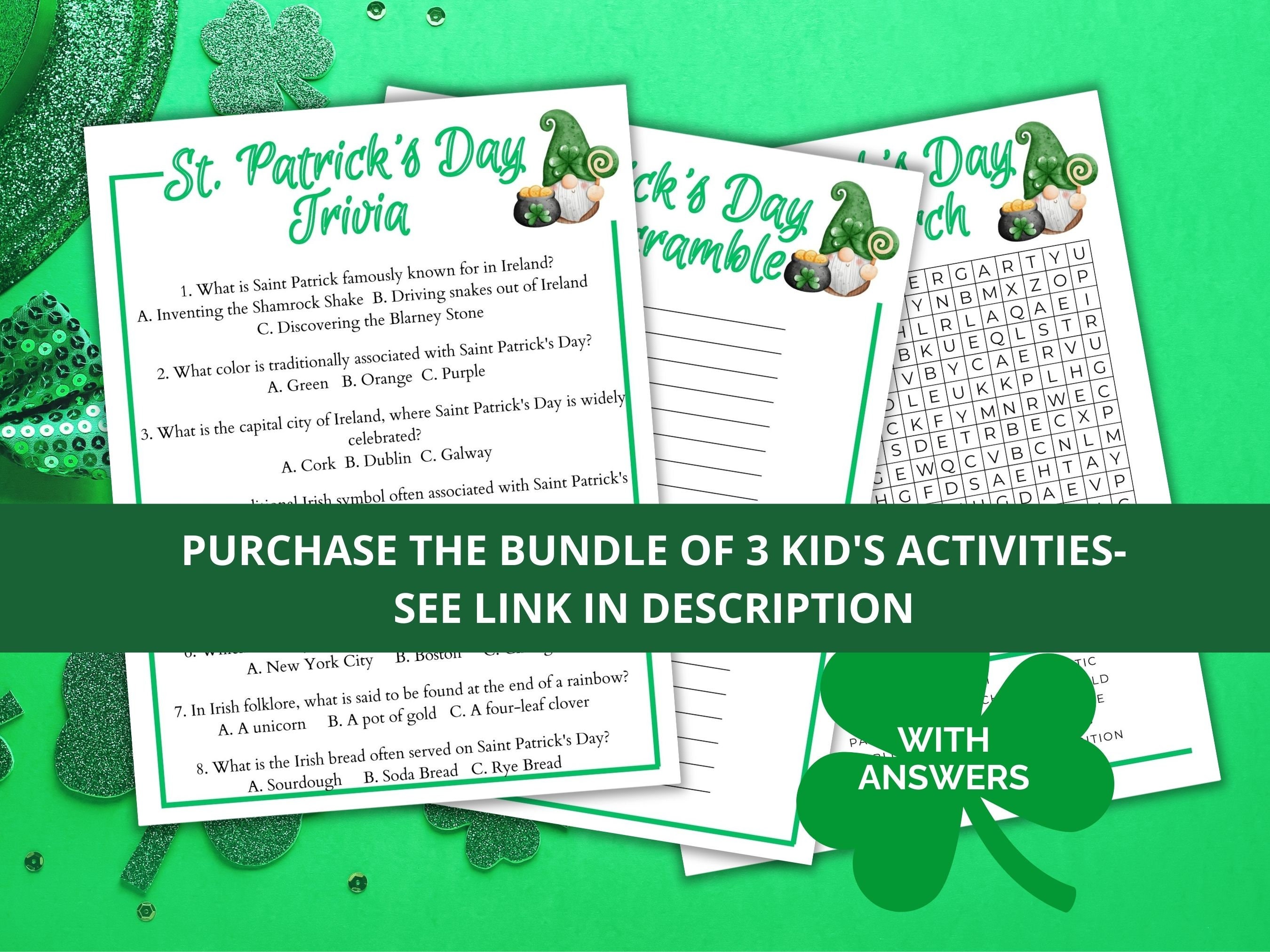 St. Patrick's Day Trivia for Kids Kids St. Patricks Day Printable ...