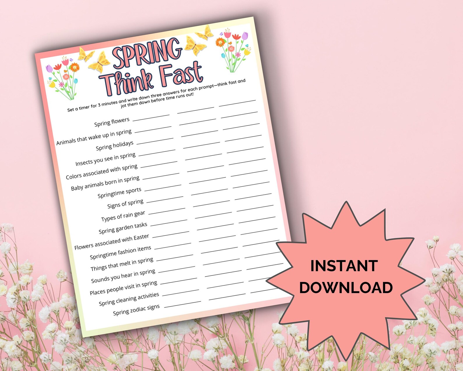 Spring Games for Seniors, Senior Think Fast, Spring Quiz, Garden Party ...