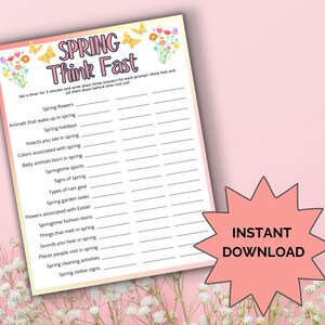 Spring Games for Seniors, Senior Think Fast, Spring Quiz, Garden Party ...