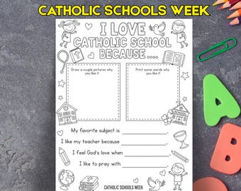 Catholic Schools Week Coloring Activity, Fun Worksheet for Catholic ...