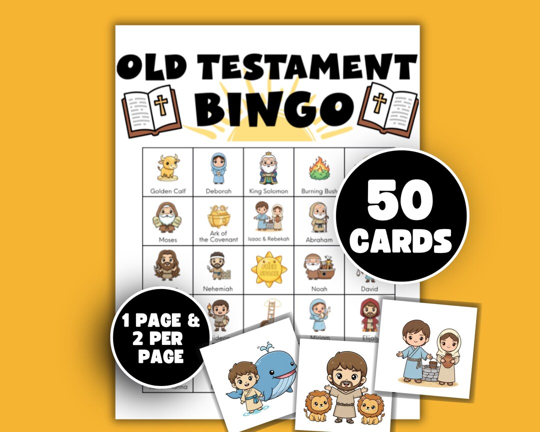 Old Testament Bible Bingo, Bible Character Bingo, Bible Games for Kids ...