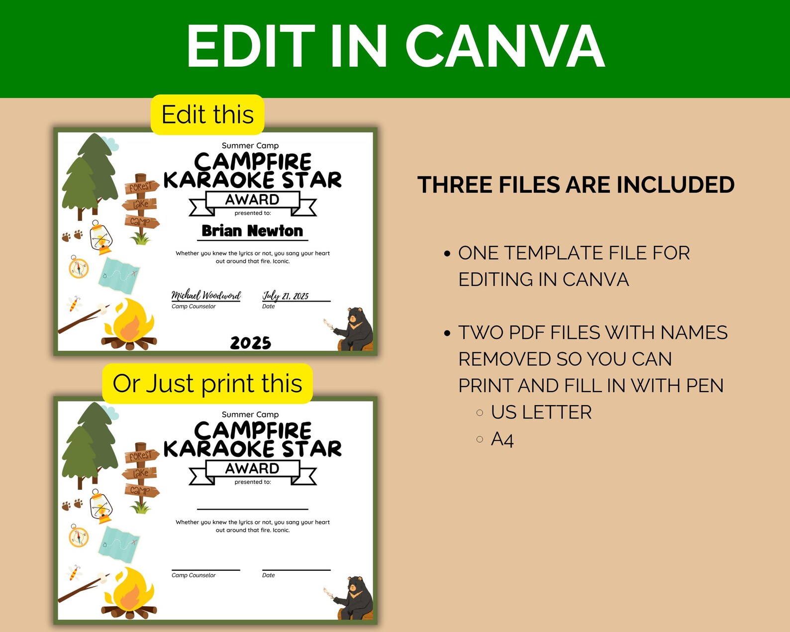 Funny Camp Awards, Summer Camp Awards, Girls Camp Awards, Boys Camp ...