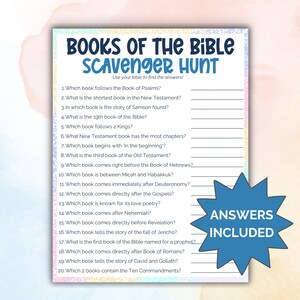 Bible Scavenger Hunt Bible Trivia, Womens Retreat Games, Scripture ...
