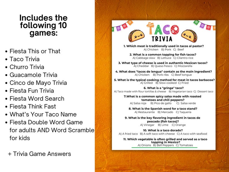 Fiesta Games, Mexican Party Games, Cinco De Mayo Party Games, Mexican ...