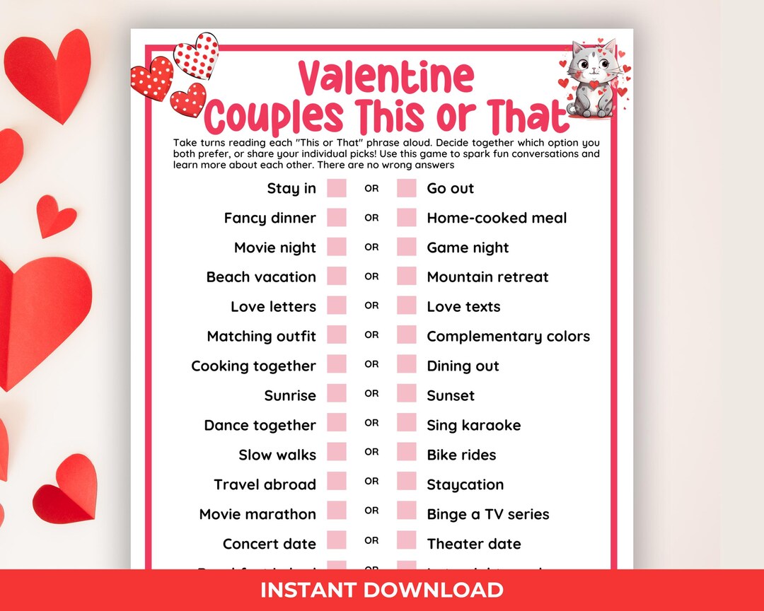 Valentines Day Games for Couples, Couples Game Nights, Anniversary ...