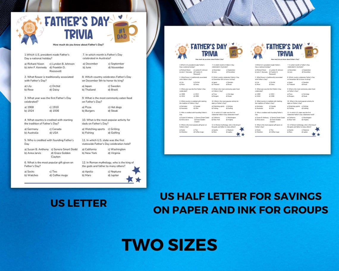 Fathers Day Trivia, Fathers Day Quiz, June 2025, Printable Fathers Day ...