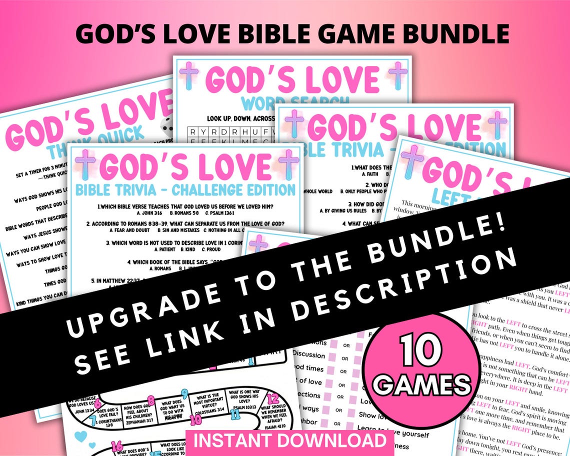 Gods Love Game, Christian Left Right Game, Bible Left Right Gift Swap ...