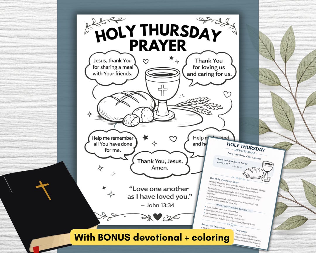 Maundy Thursday Kids Holy Week Craft, Sunday School Activity, Easter ...