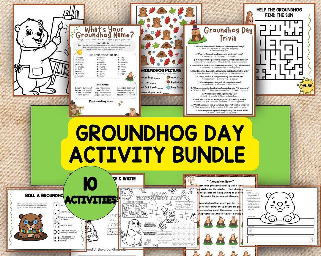 Groundhog Day Activities, Groundhog Printable Coloring, Preschool ...