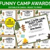 40 Customizable Camp Awards, Fun Animal Themed Summer Camp Certificates ...