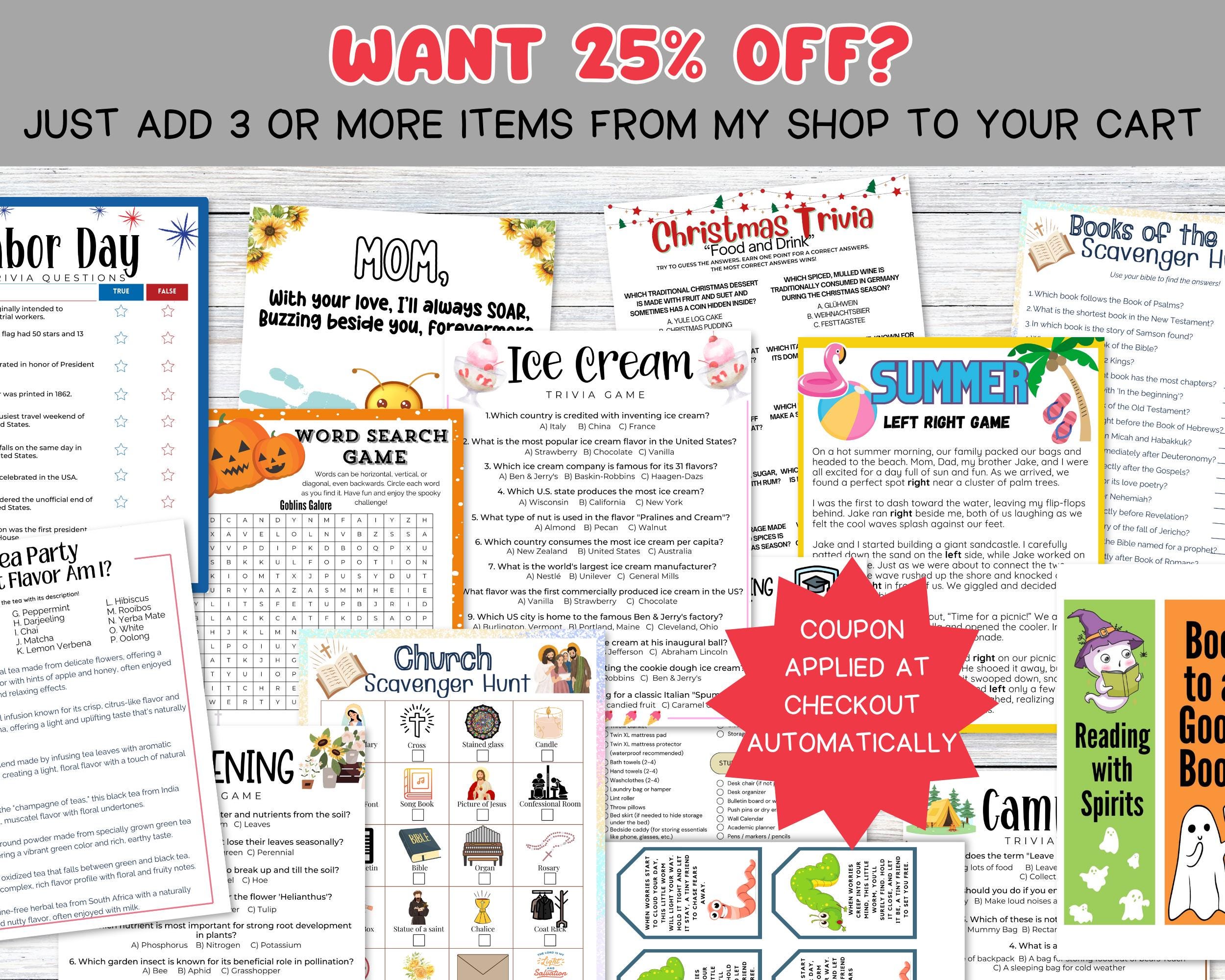 Ice Cream Trivia Printable Ice Cream Party Game Summer Activities for ...