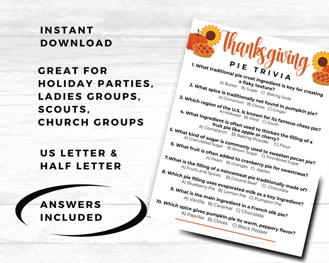Thanksgiving Day Trivia | Thanksgiving Games | Thanksgiving Trivia for ...