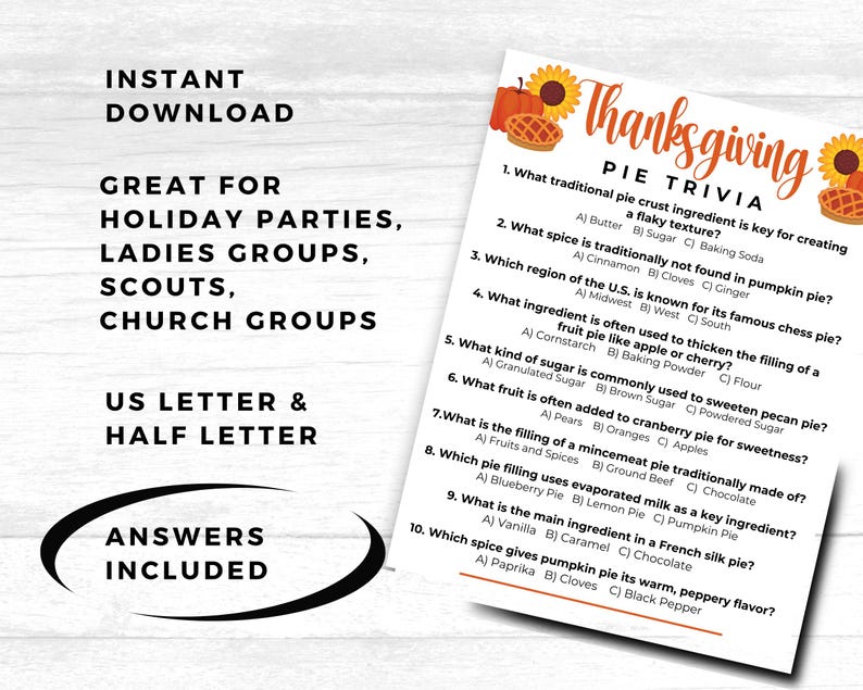 Thanksgiving Day Trivia | Thanksgiving Games | Thanksgiving Trivia for ...