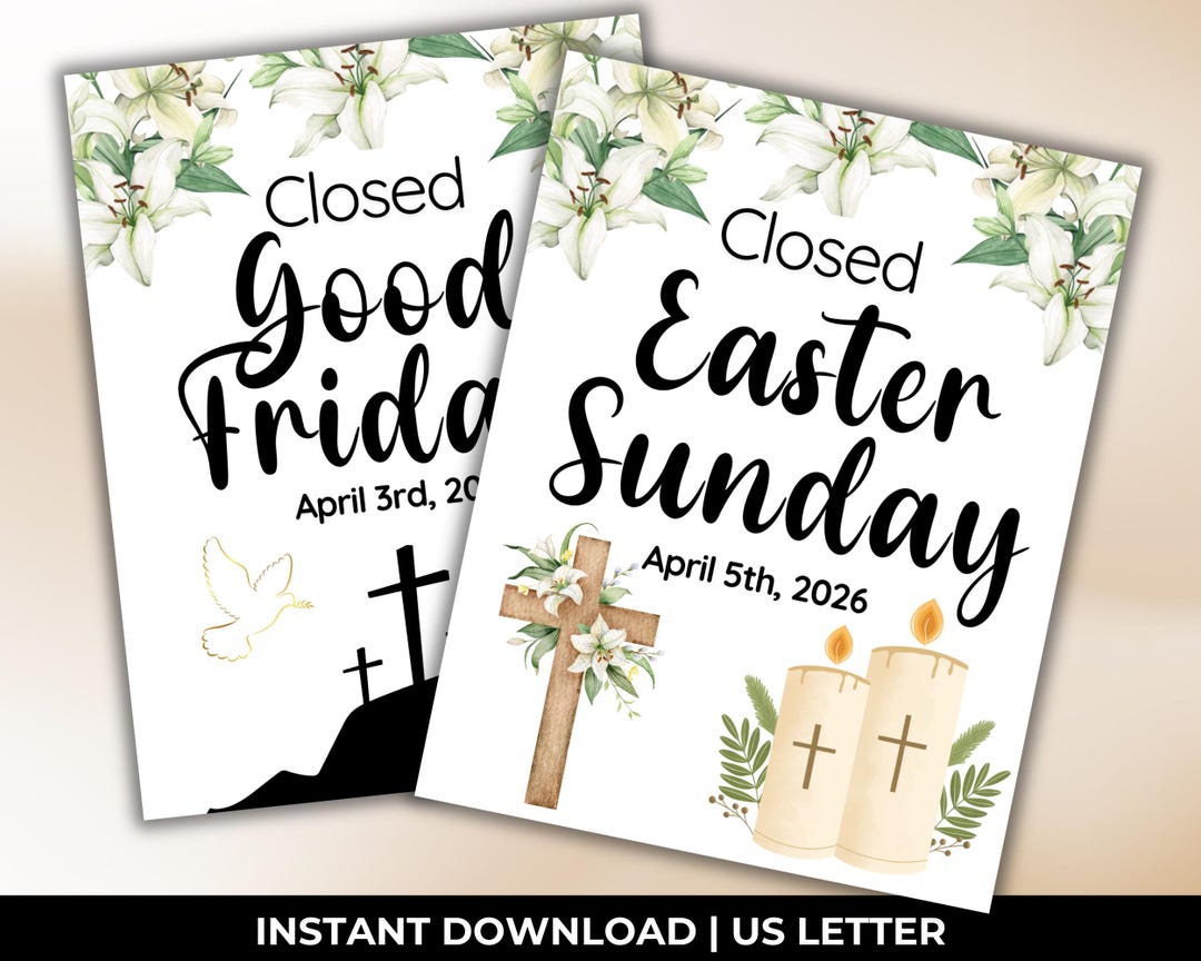 Closed for Easter Sign, Holiday Closed Sign, Closed for Easter ...