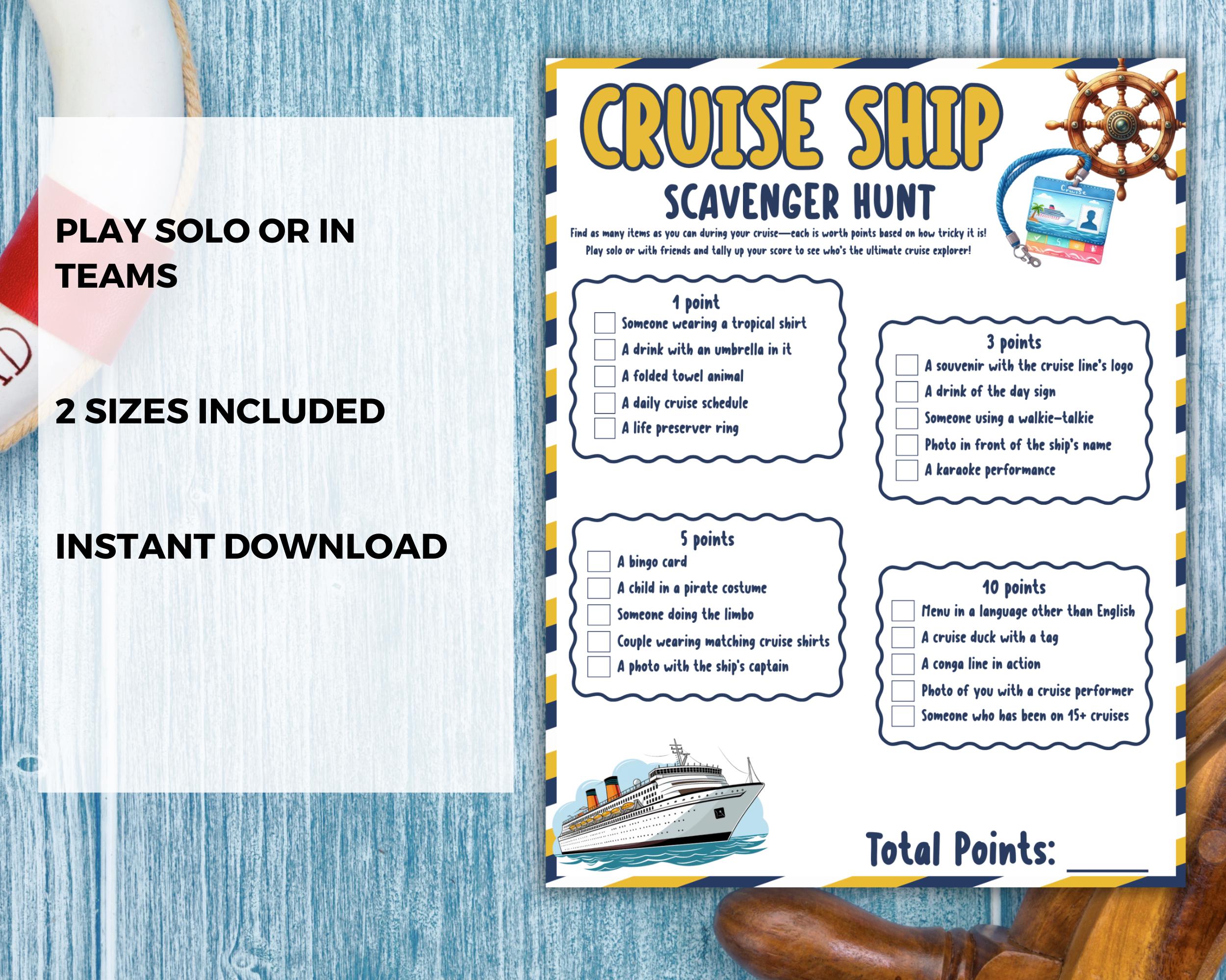 Cruise Photo Scavenger Hunt, Cruise Activities, Cruise Ship Scavenger ...