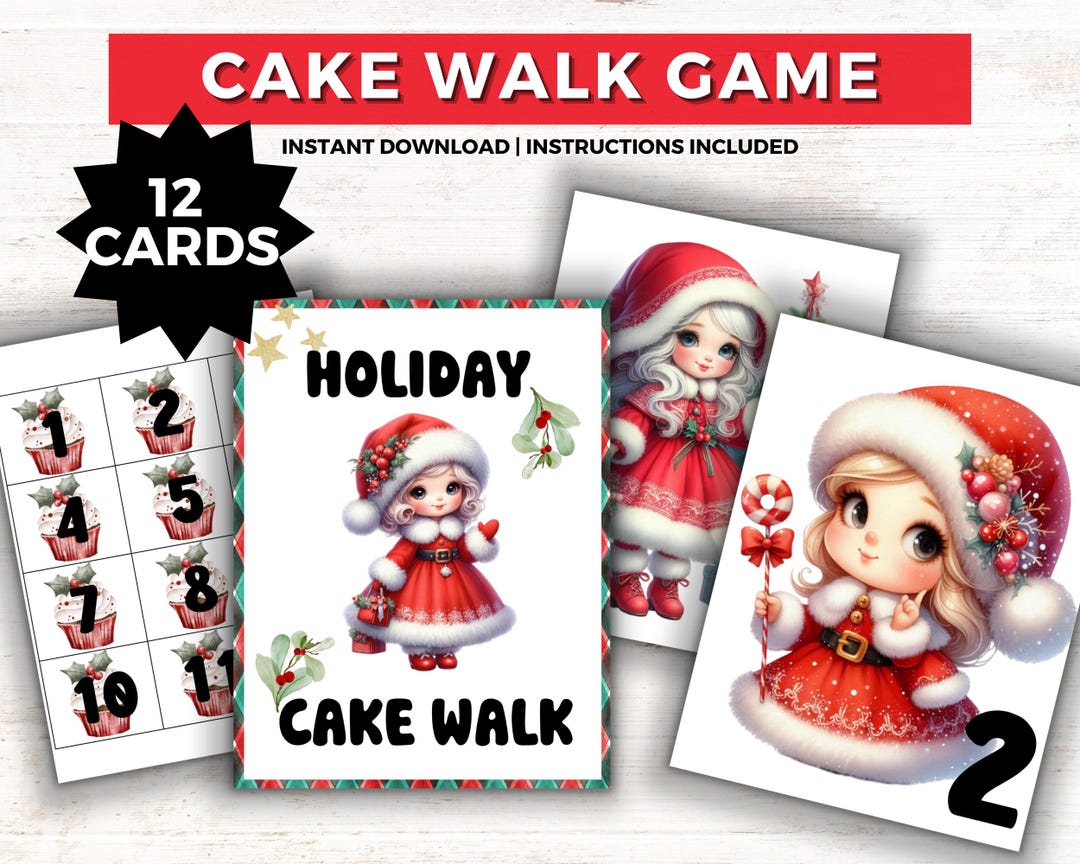 Christmas Cake Walk Game, Mrs. Claus Cake Walk Printable, Cupcake Walk ...