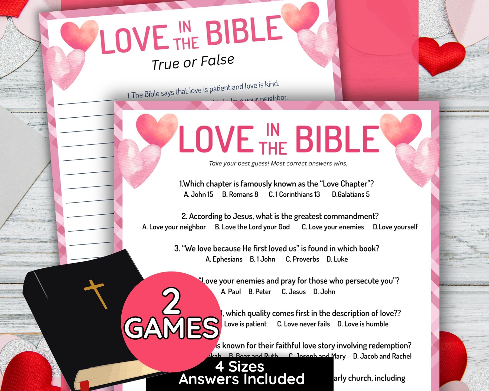 Valentine's Day Christian Trivia Game, Valentines Bible Trivia, Gods ...