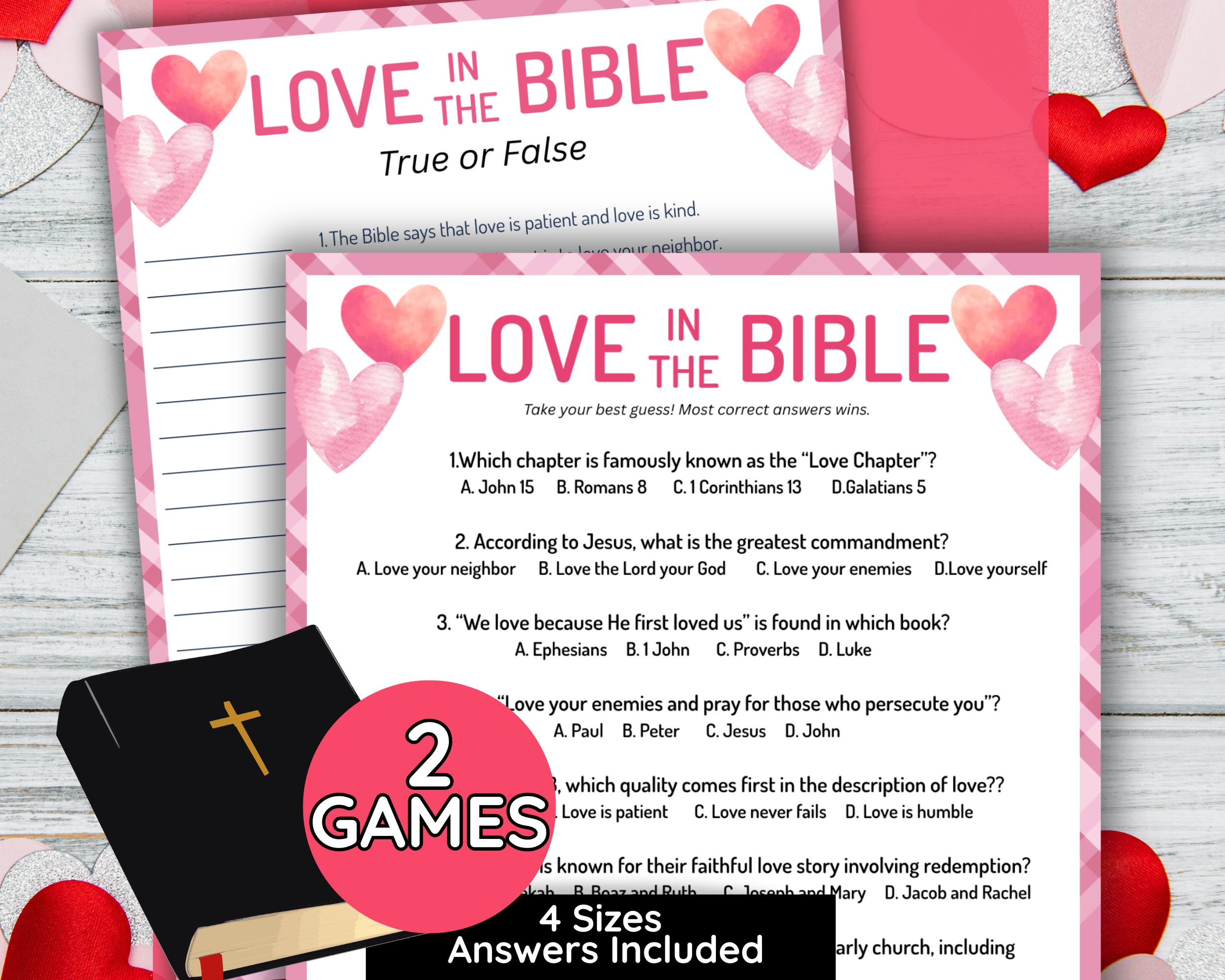 Valentine's Day Christian Trivia Game, Valentines Bible Trivia, Gods ...