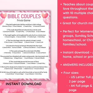 Bible Couples Trivia Game, Valentine's Day Christian Trivia Game ...
