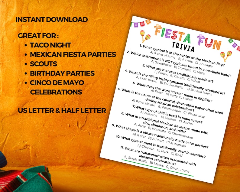 Taco Trivia Games, Mexican Fiesta Trivia Games, Taco Party Games ...
