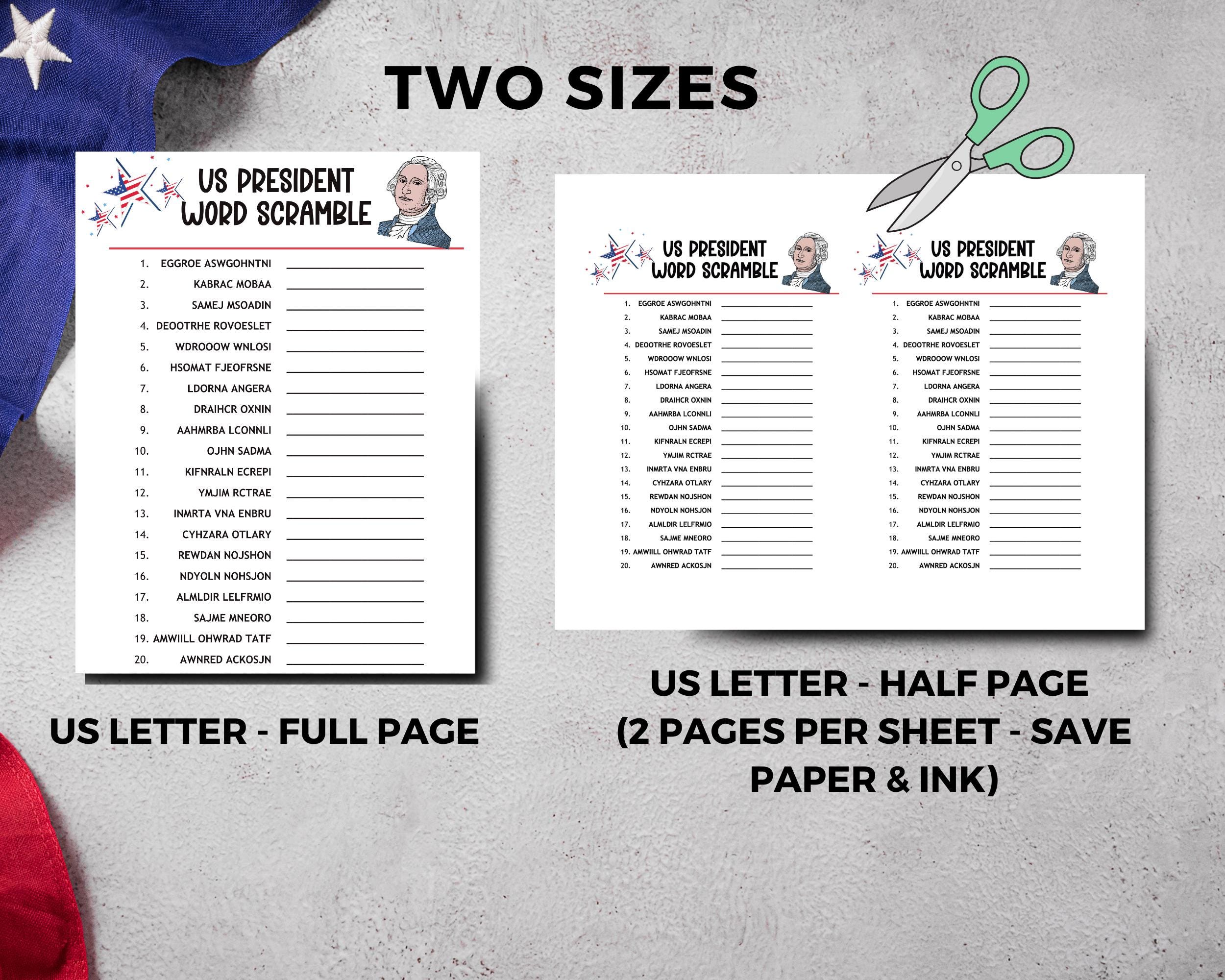 Presidents Day Games, 4th of July Games, Patriotic Games, US Presidents ...