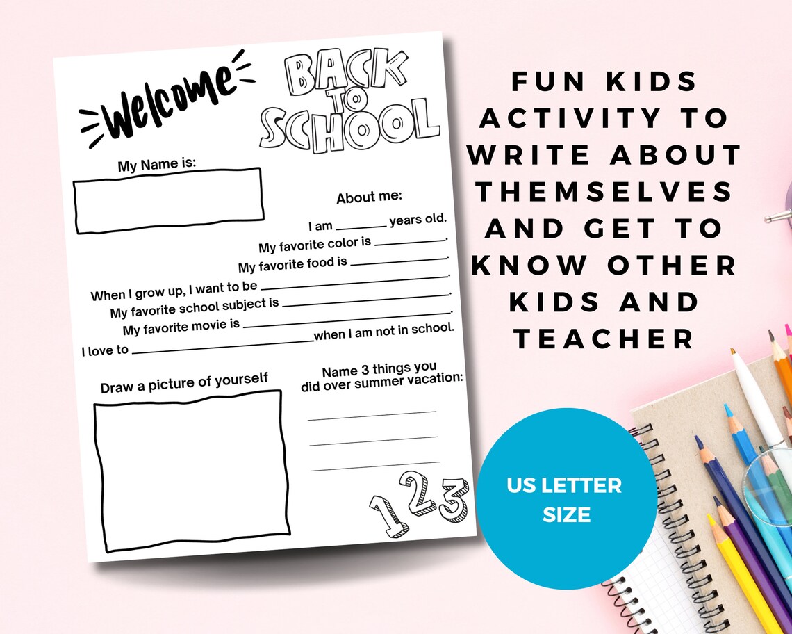 First Day of School Worksheet Printable Back to School Interview First ...