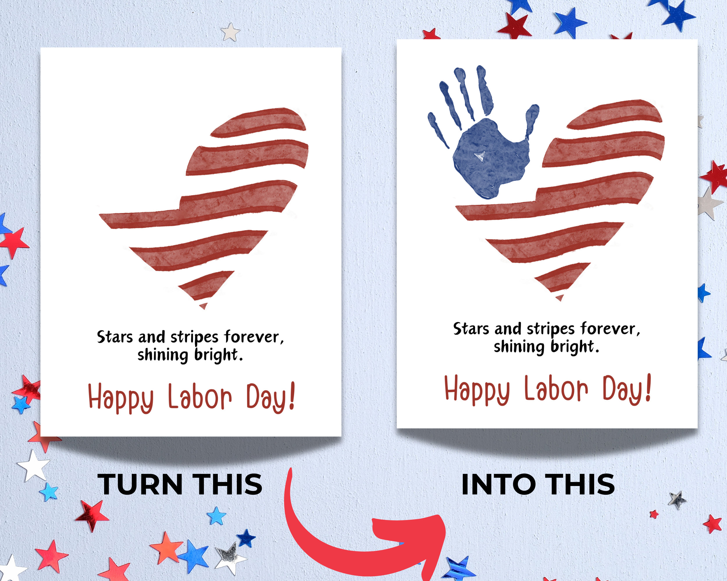 Labor Day Handprint Art Labor Day Printable Activities Craft for Labor ...