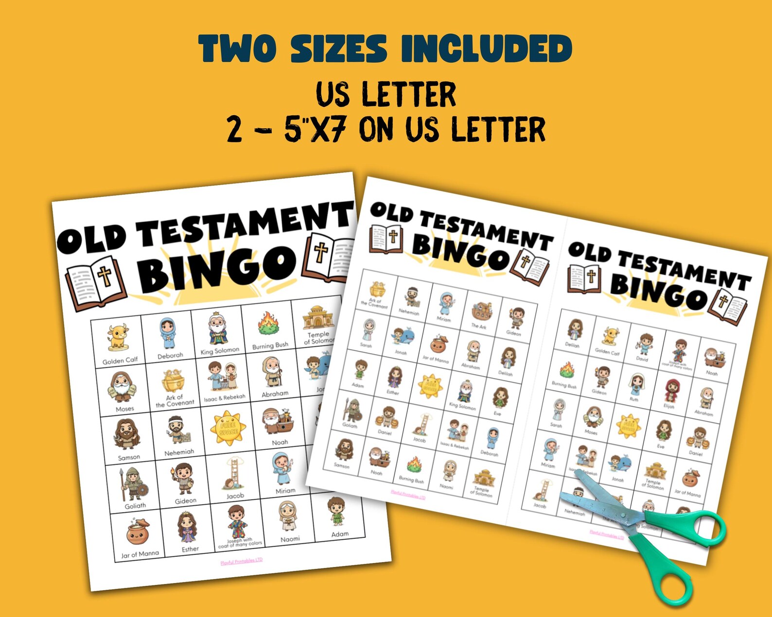 Old Testament Bible Bingo, Bible Character Bingo, Bible Games for Kids ...