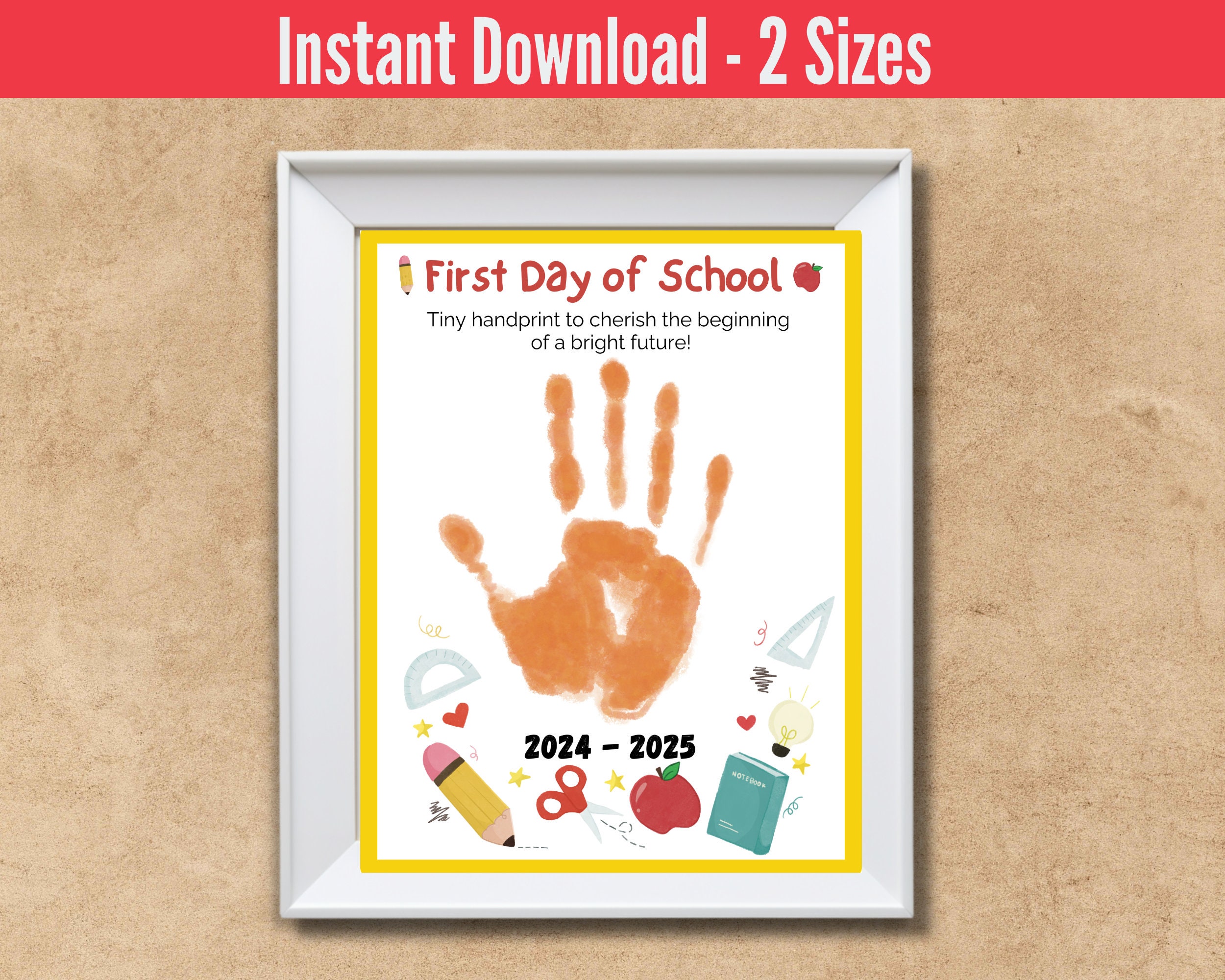 First Day of School Printable Handprint First Day of School Handprint ...