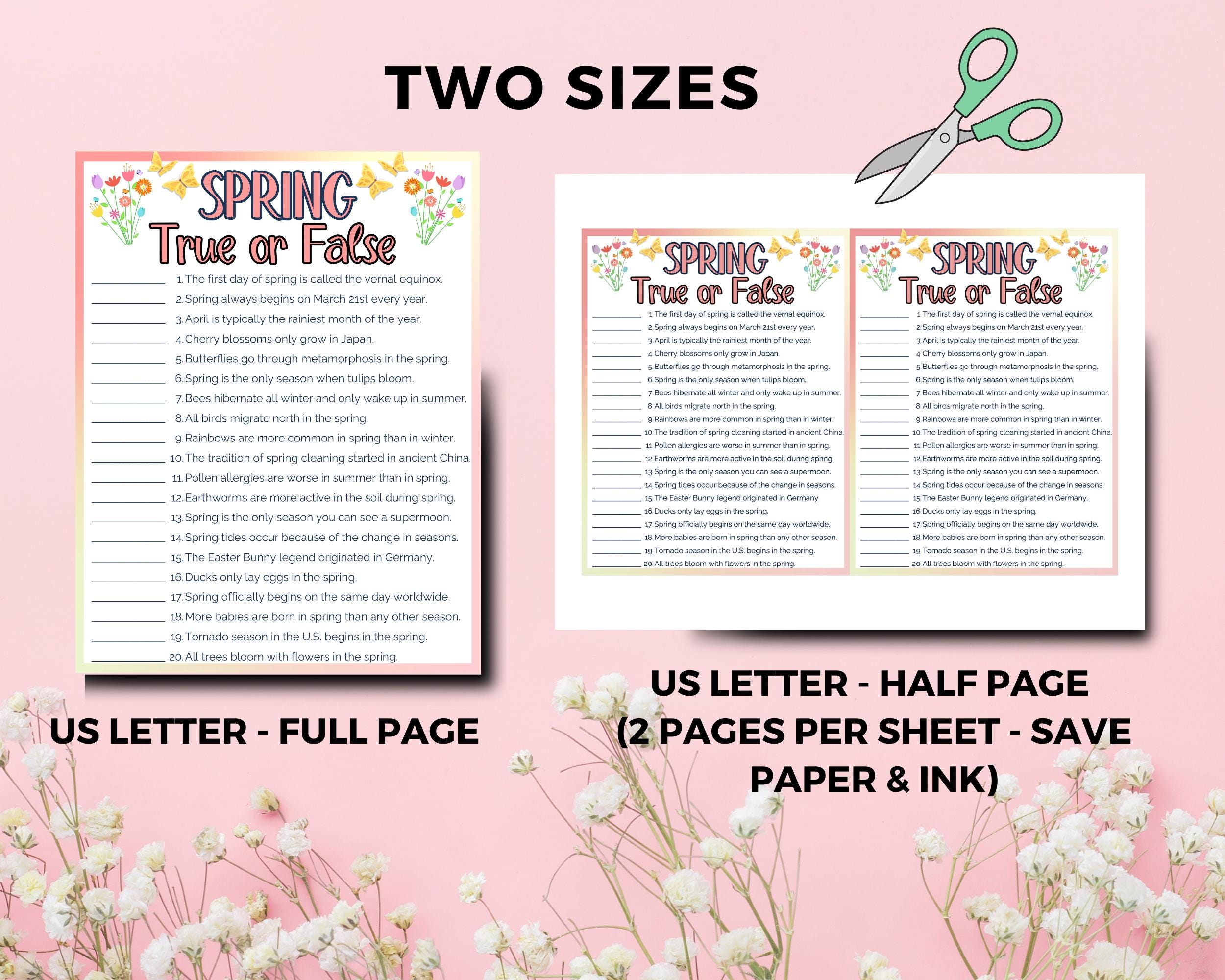 Spring Trivia Games, Spring Quiz, Garden Party Games, Spring Party Game ...