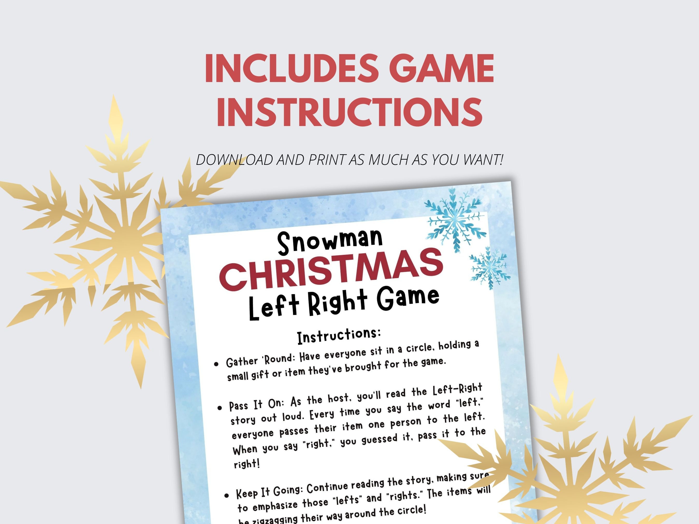 Left Right Game for Christmas Christmas Left Right Game Christmas ...