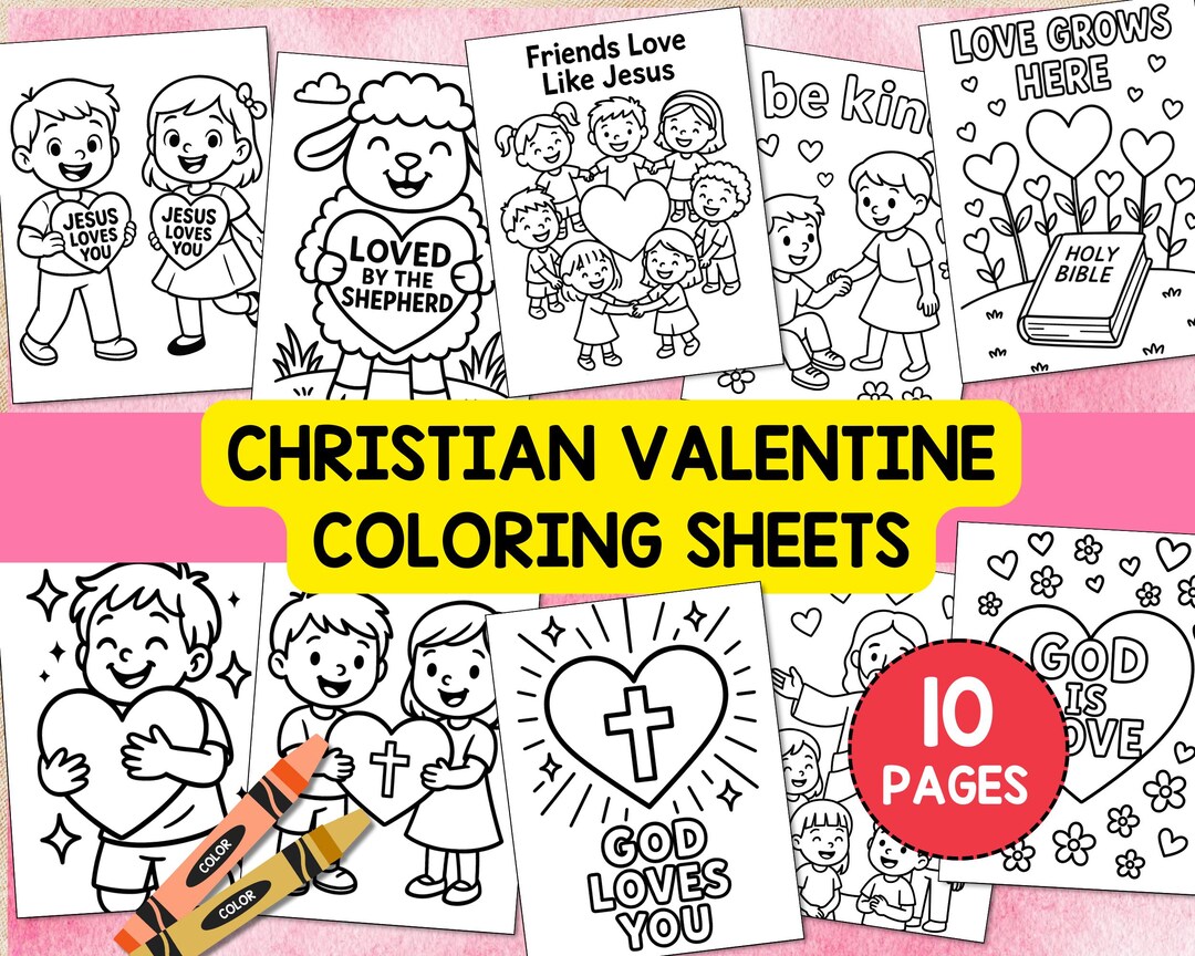 Christian Valentines Day Coloring Pages, Christian Coloring, Sunday ...