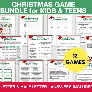 Printable Christmas Game Bundle for Kids Christmas Party Game Holiday ...